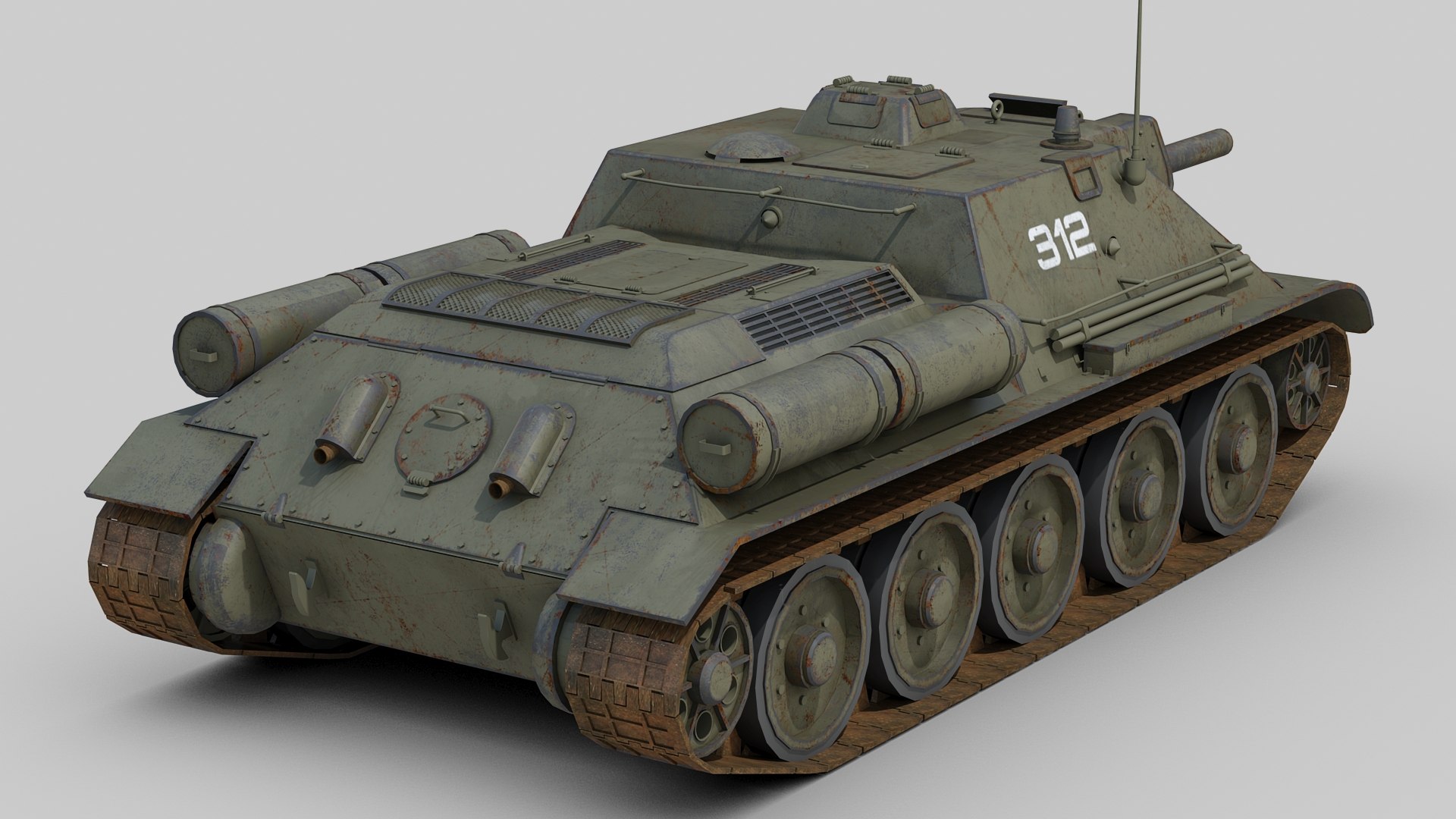Ww2 Su 122 Assault 3d Fbx