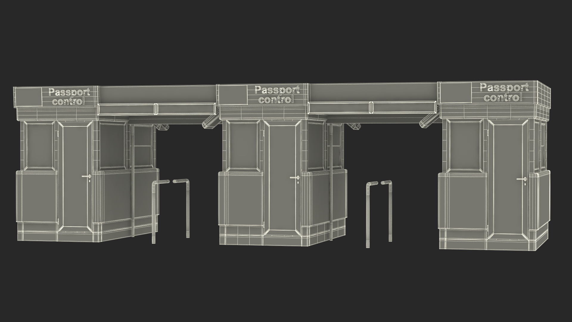 Airport Border Control Counter Blue 3D - TurboSquid 2098693