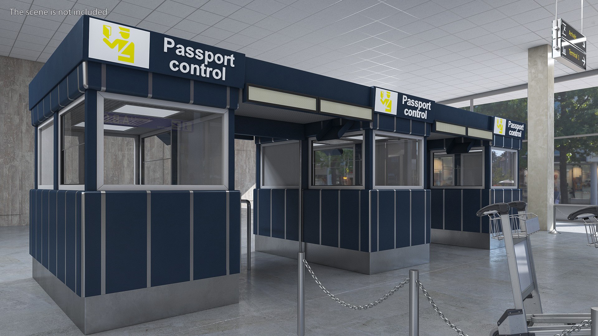 Airport Border Control Counter Blue 3D - TurboSquid 2098693