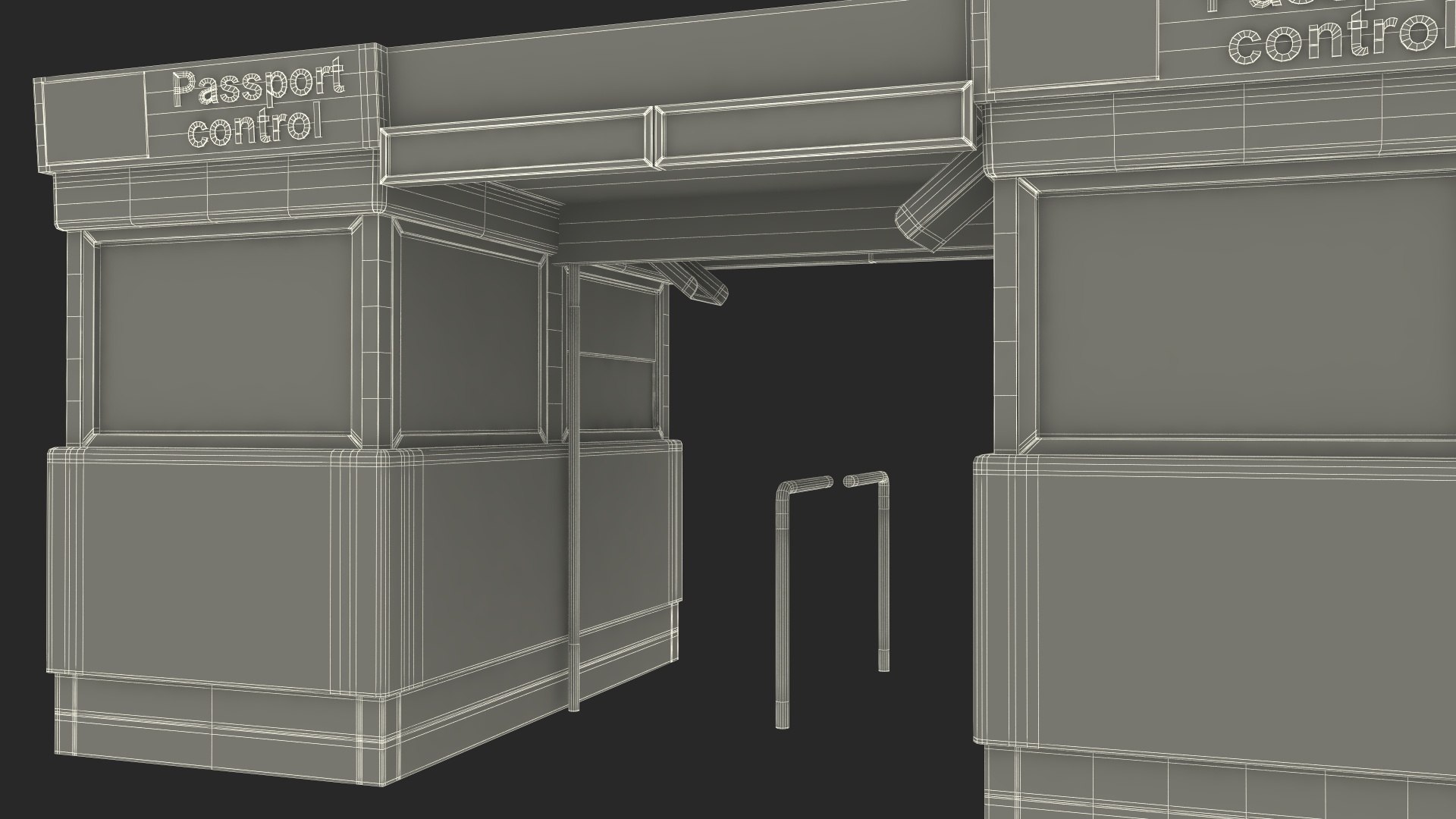 Airport Border Control Counter Blue 3D - TurboSquid 2098693