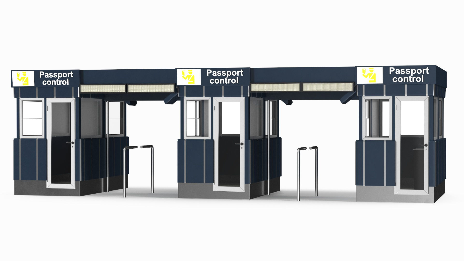 Airport Border Control Counter Blue 3D - TurboSquid 2098693