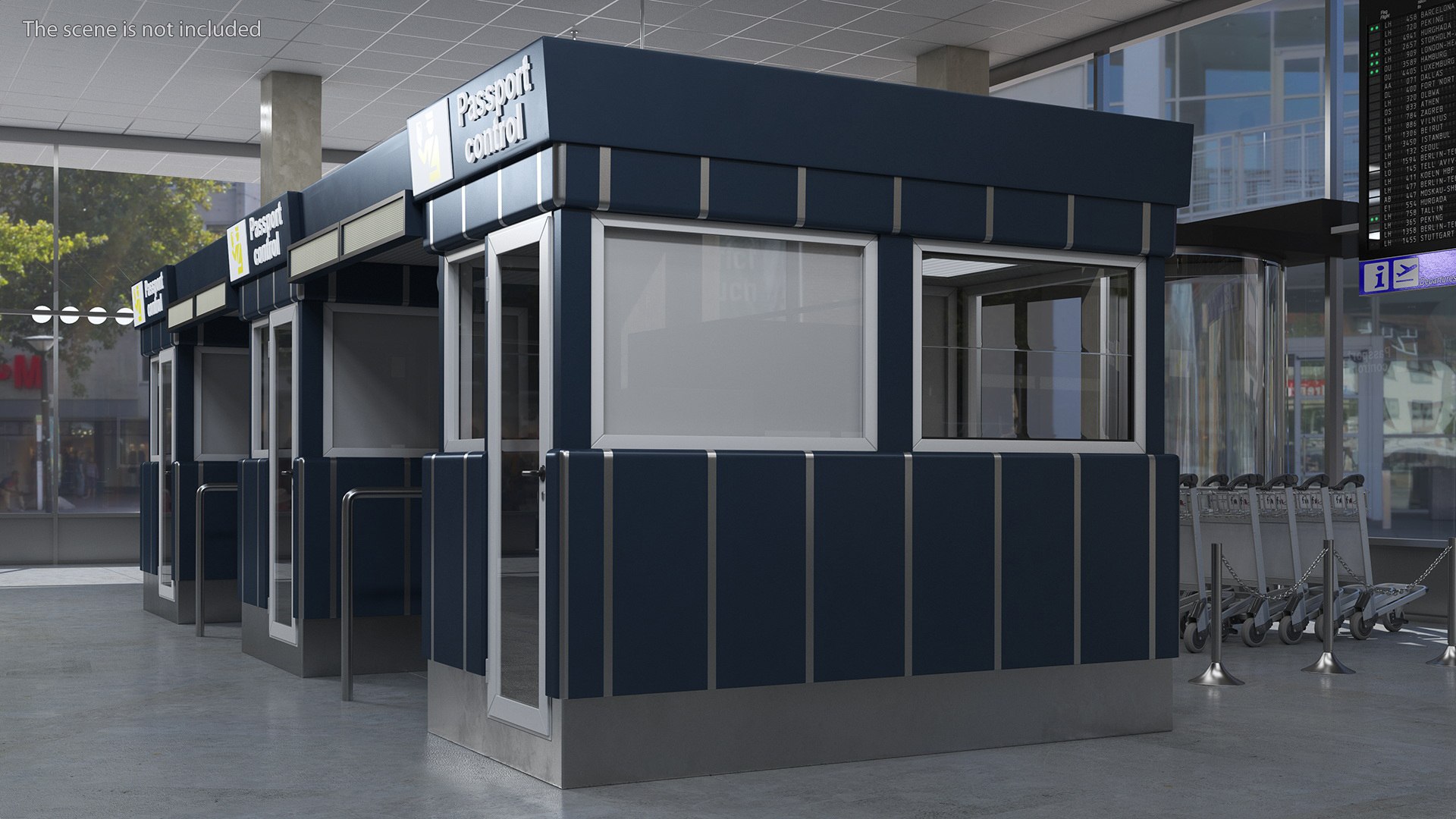 Airport Border Control Counter Blue 3D - TurboSquid 2098693