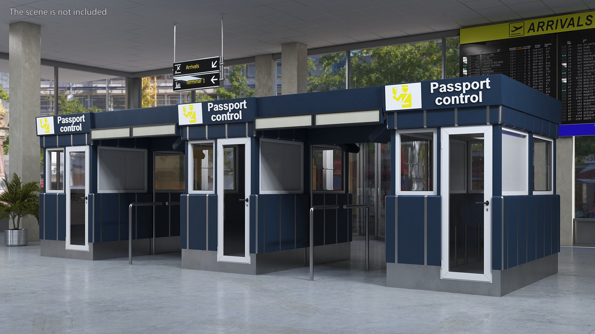 Airport Border Control Counter Blue 3D - TurboSquid 2098693