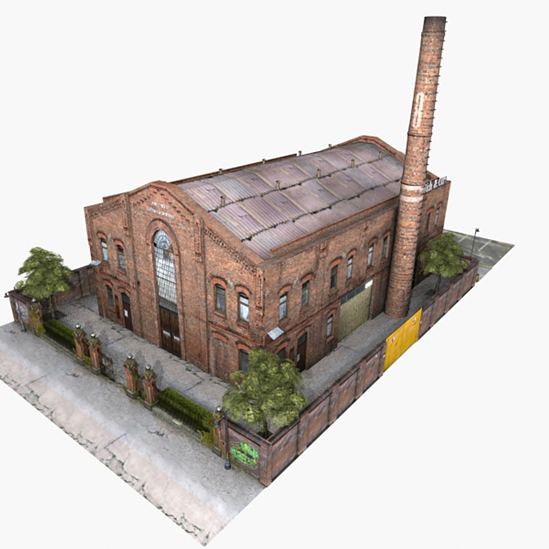 Photorealistic Old Factory 3d Model