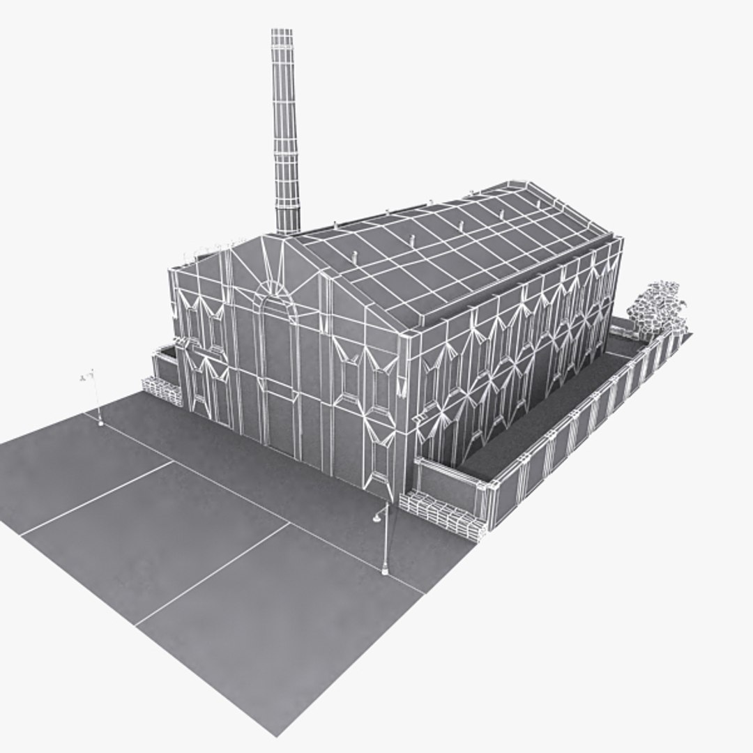 photorealistic old factory 3d model