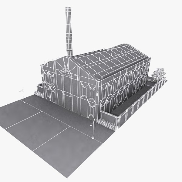 photorealistic old factory 3d model