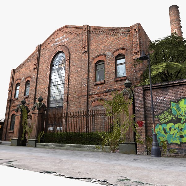 photorealistic old factory 3d model