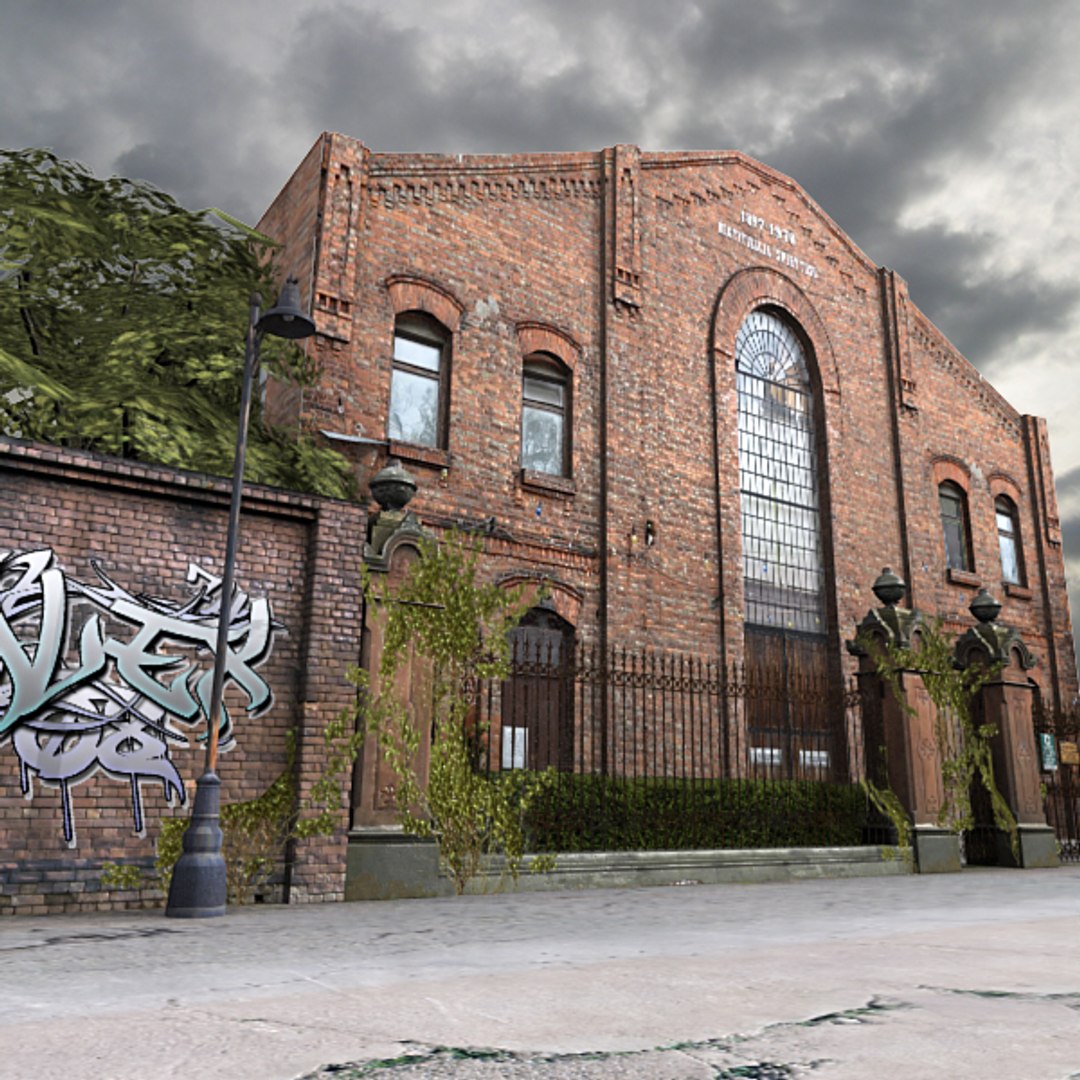 photorealistic old factory 3d model