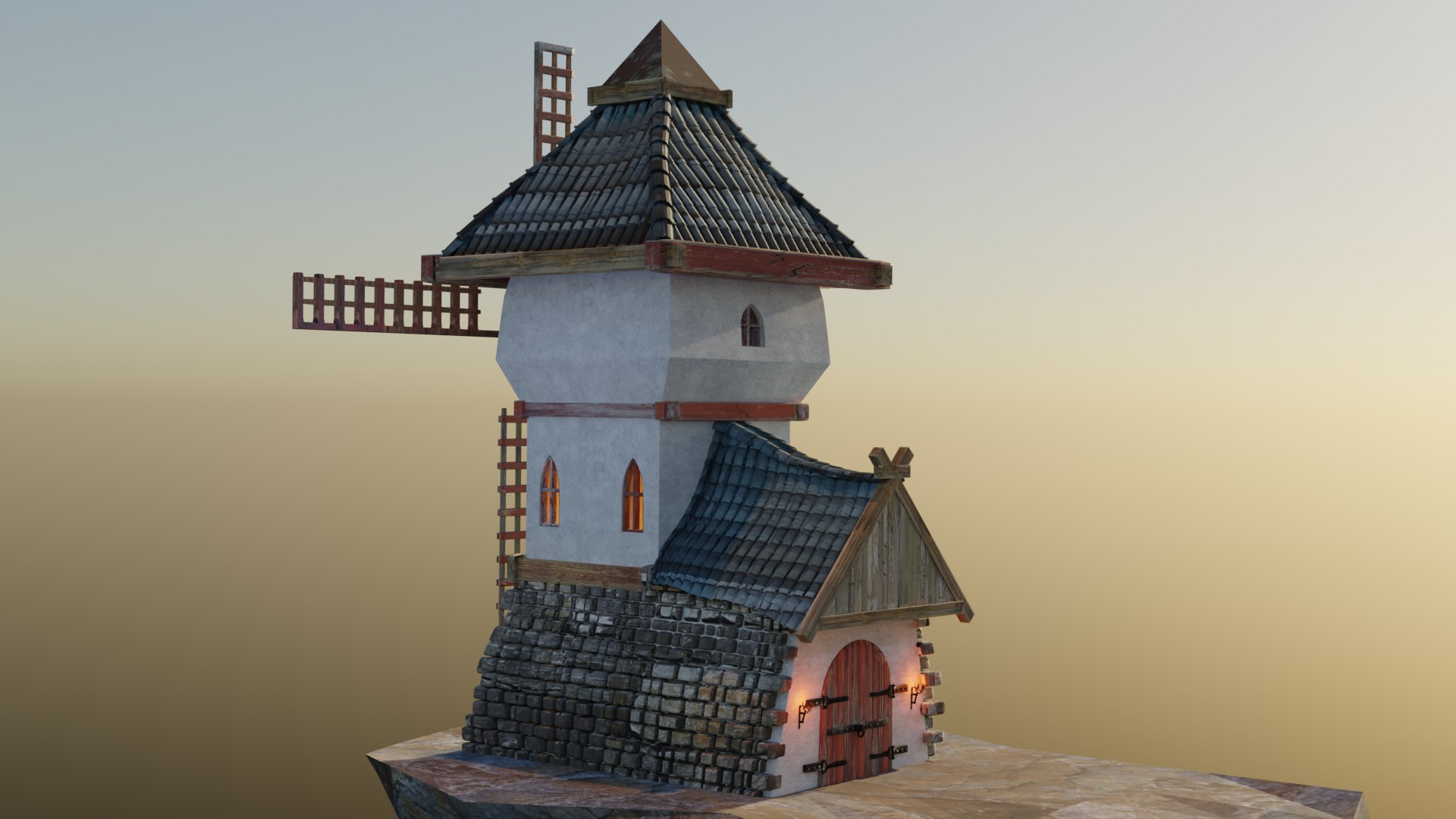3D Model Medieval Windmill By PaulMk - TurboSquid 2011687