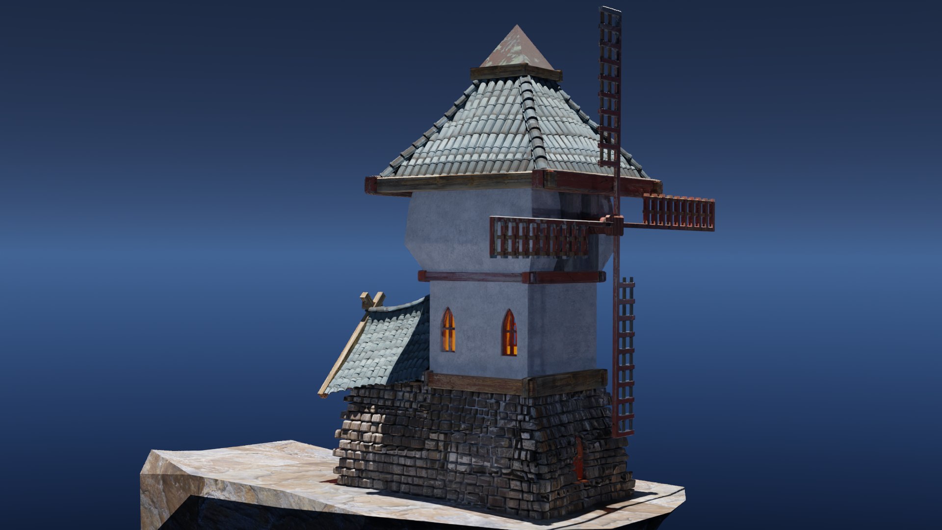 3D Model Medieval Windmill By PaulMk - TurboSquid 2011687