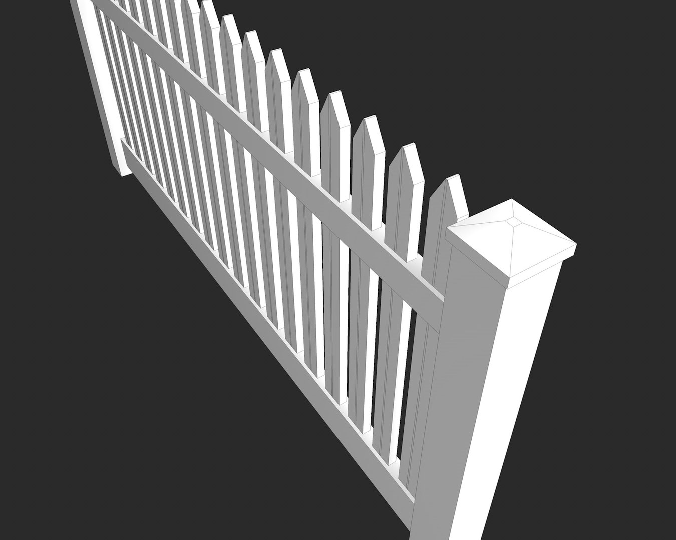 3d model wooden fence