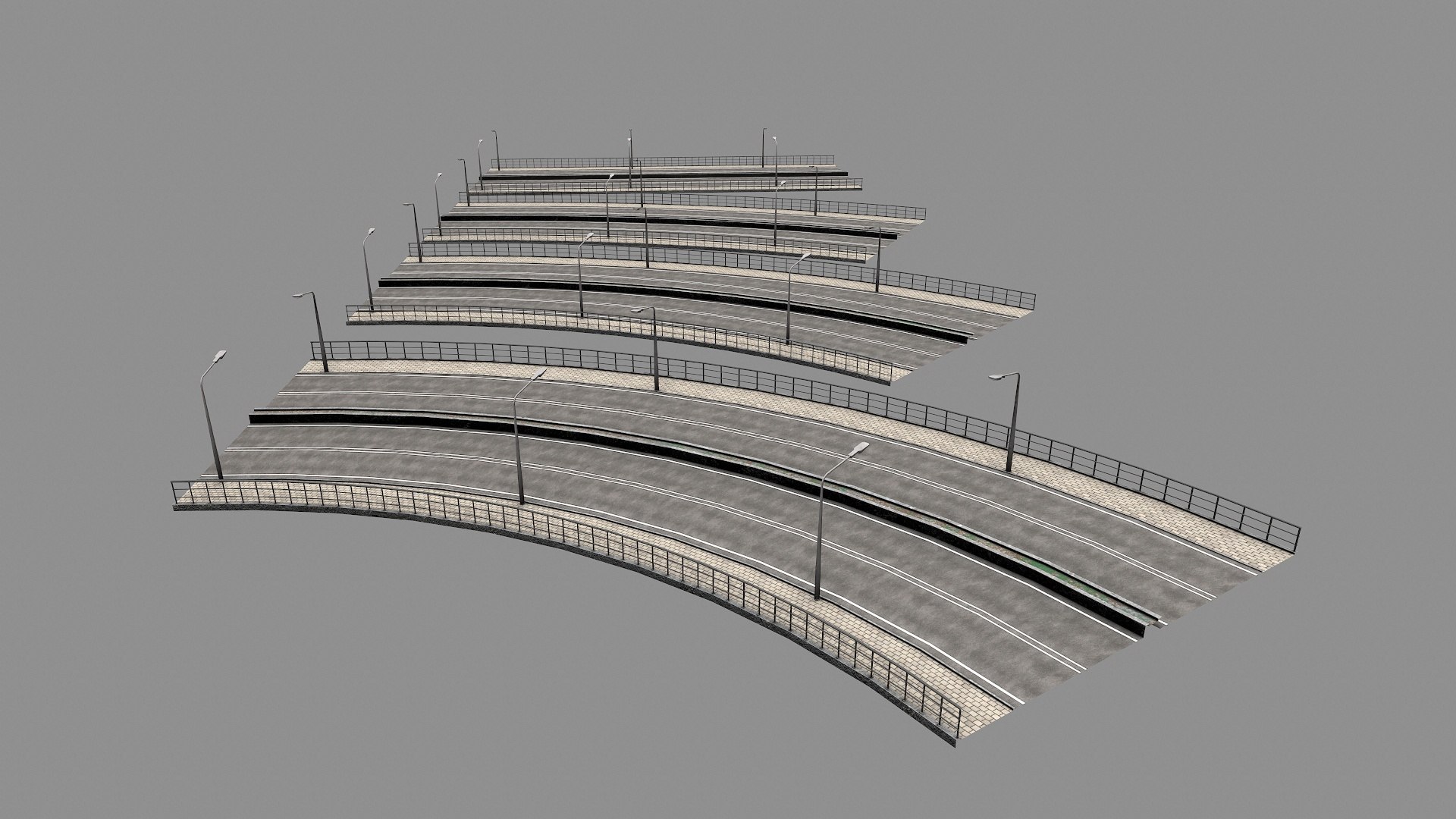 Modular highway PBR 3D model - TurboSquid 1765117