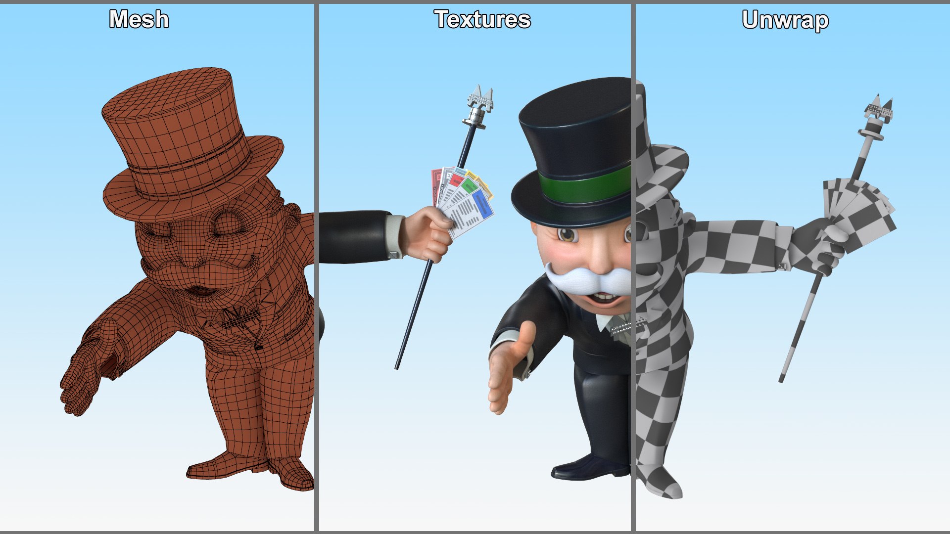 3D Mr Monopoly Handshake Pose Model - TurboSquid 2273735
