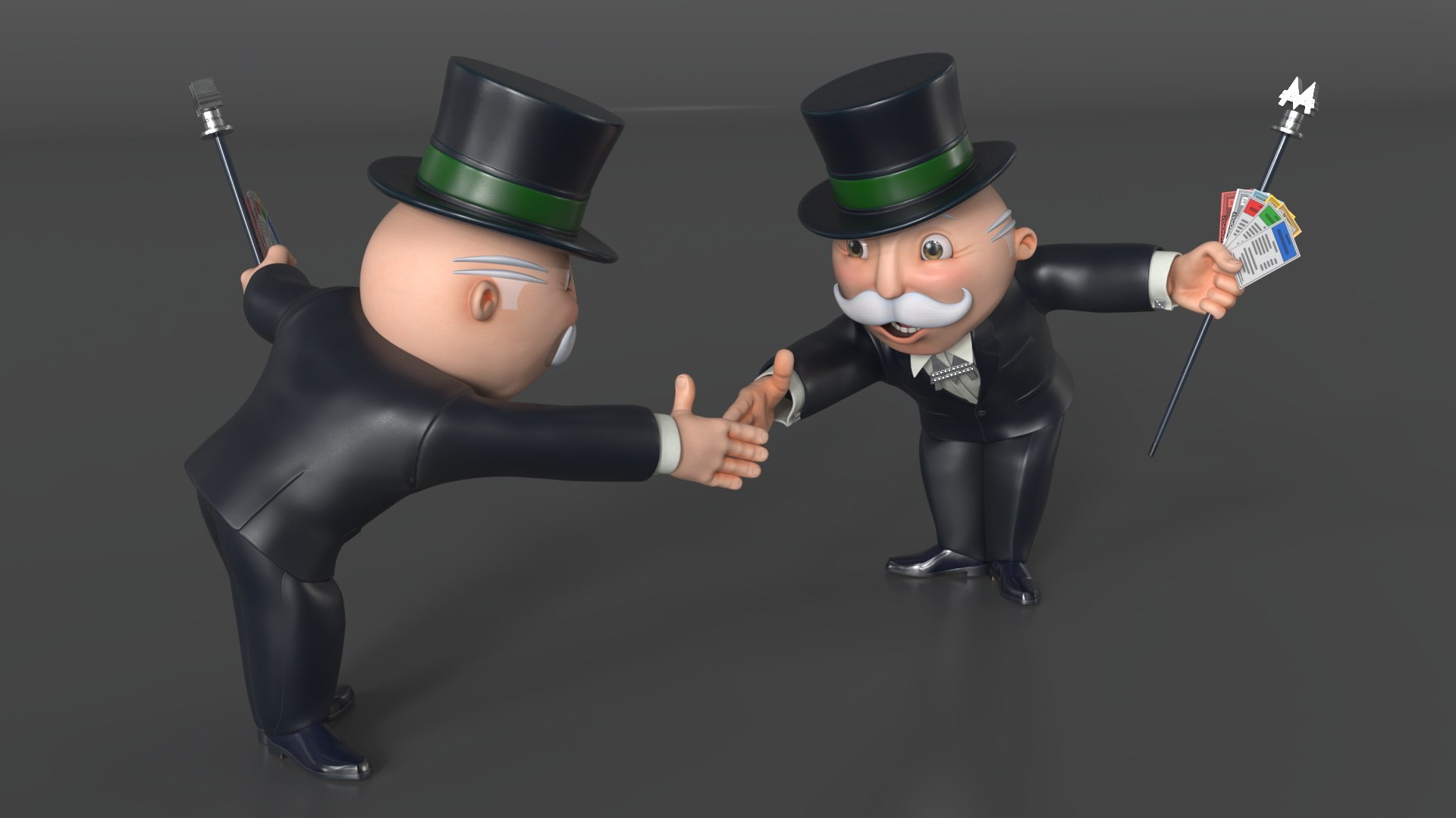 3D Mr Monopoly Handshake Pose Model - TurboSquid 2273735