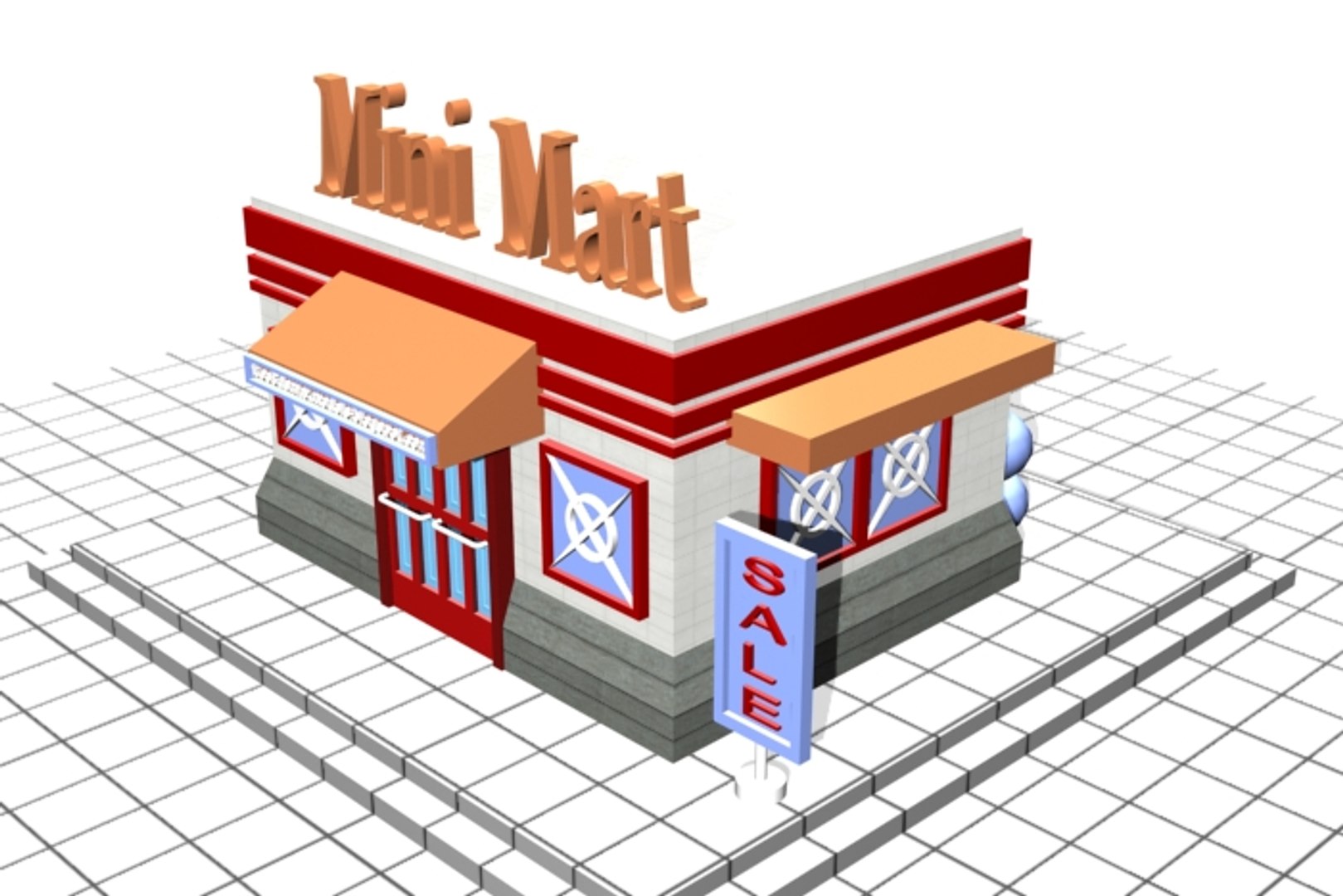 3d Model Of Mini Mart
