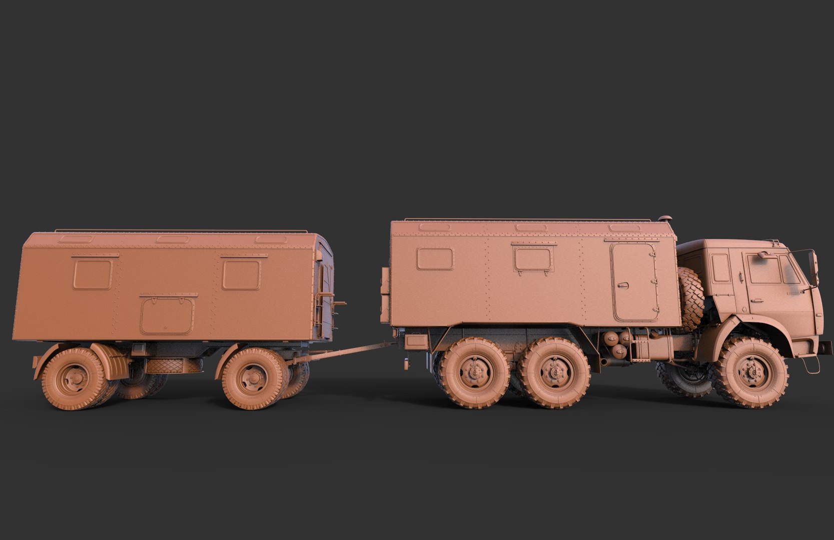 Kamaz Command Vehicle Command Trailer 3D Model - TurboSquid 2024789