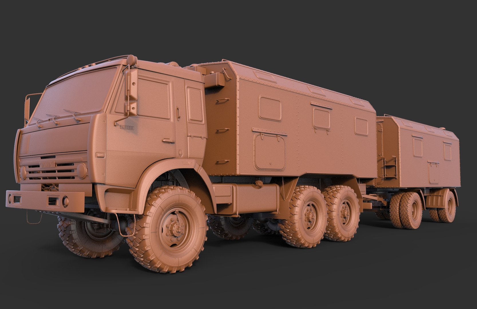 Kamaz Command Vehicle Command Trailer 3D Model - TurboSquid 2024789