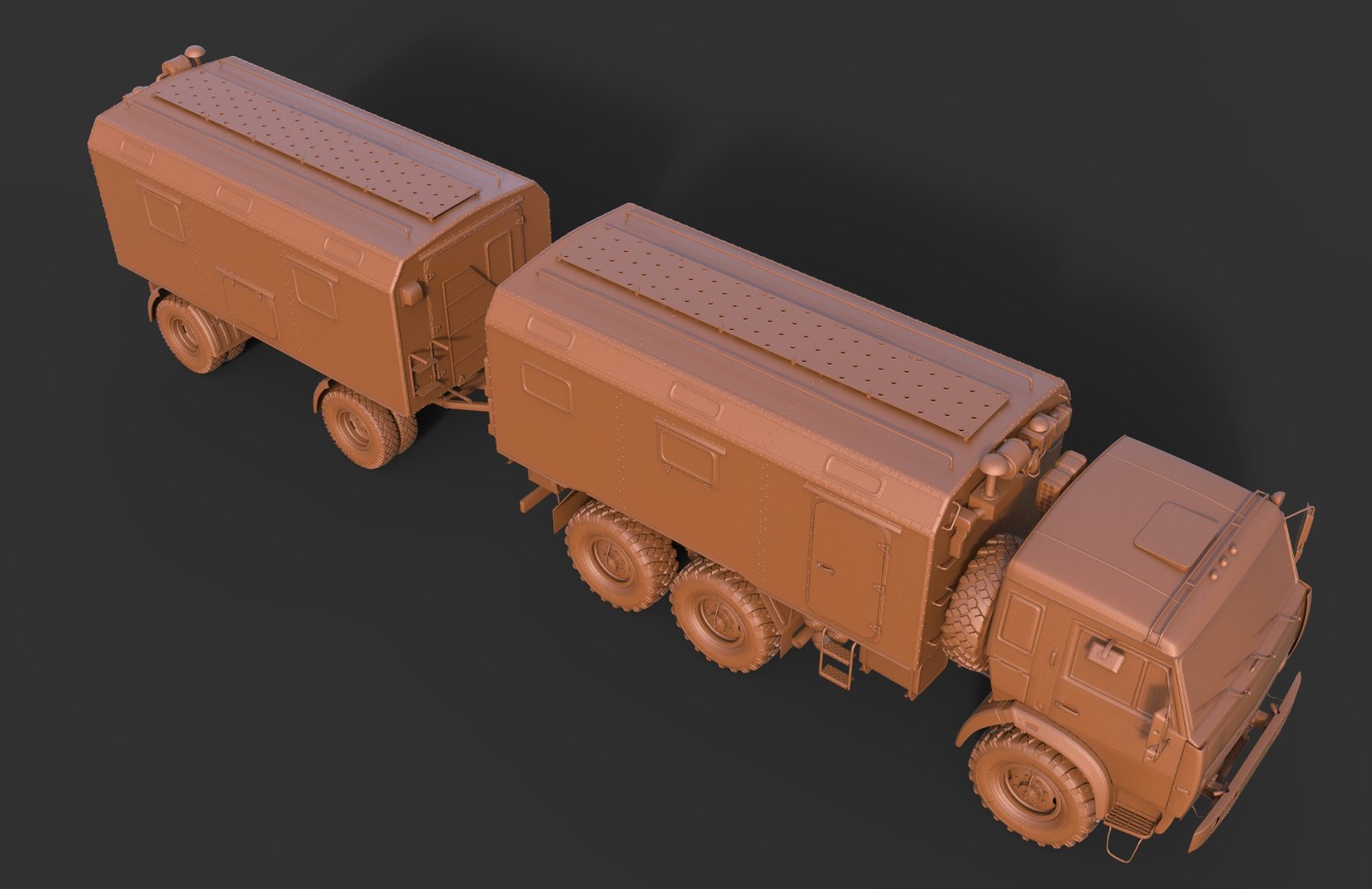 Kamaz Command Vehicle Command Trailer 3D Model - TurboSquid 2024789