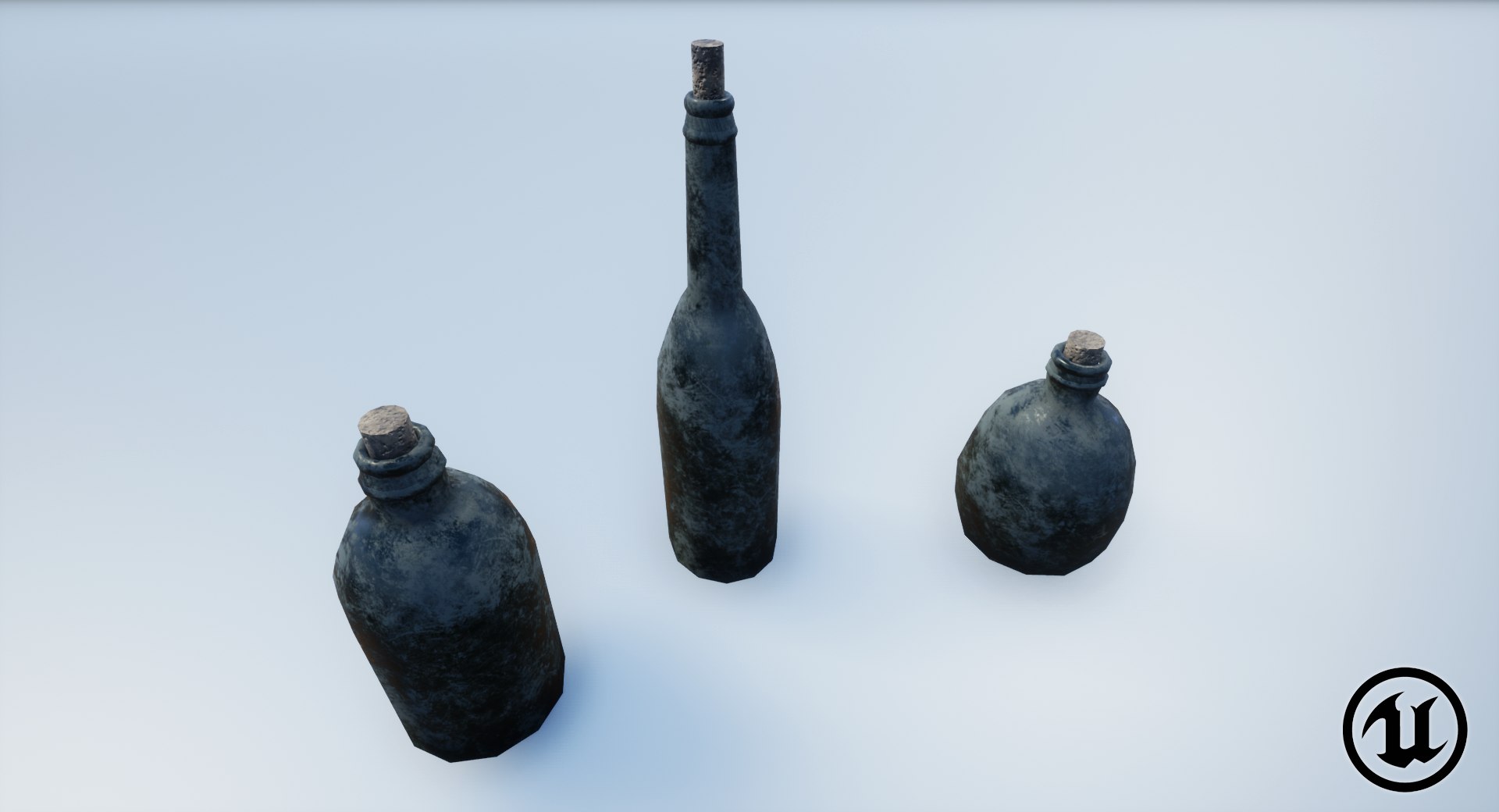 Wine Bottles - Game Ready 3D Model - TurboSquid 1842915