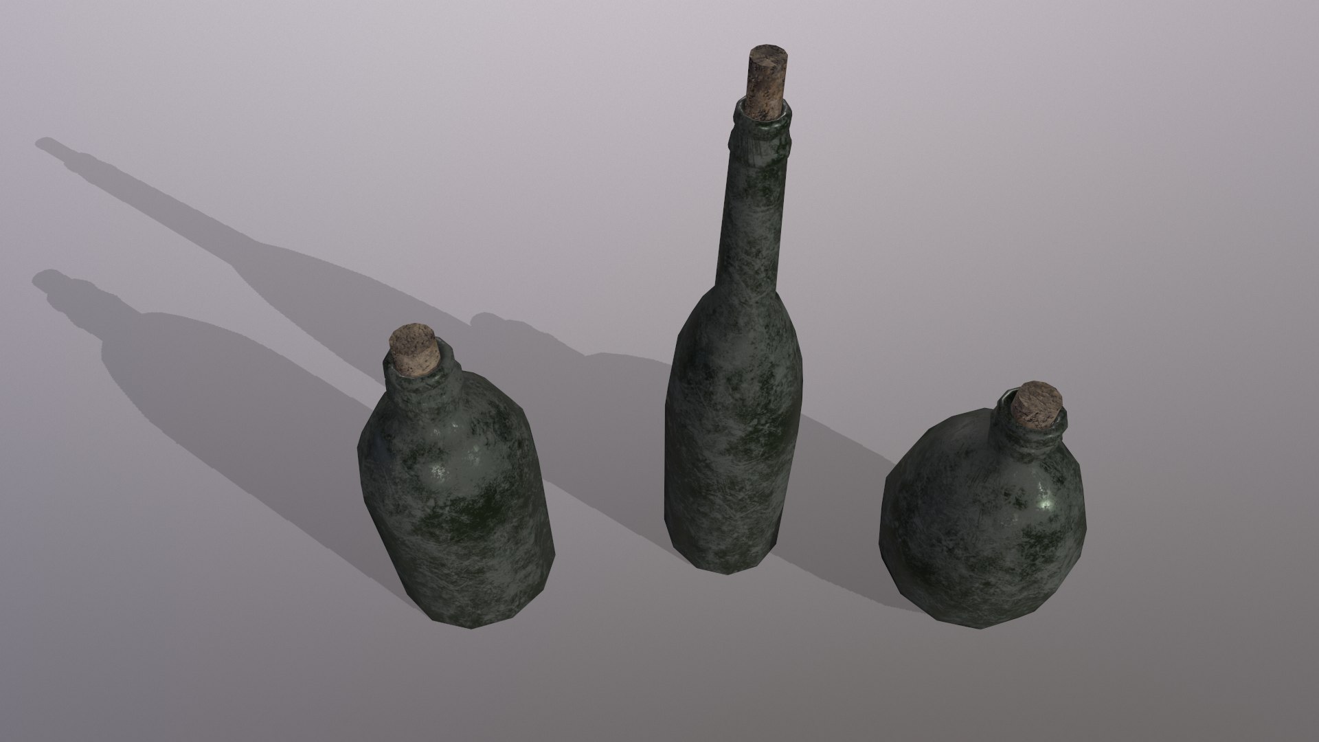 Wine Bottles - Game Ready 3D Model - TurboSquid 1842915