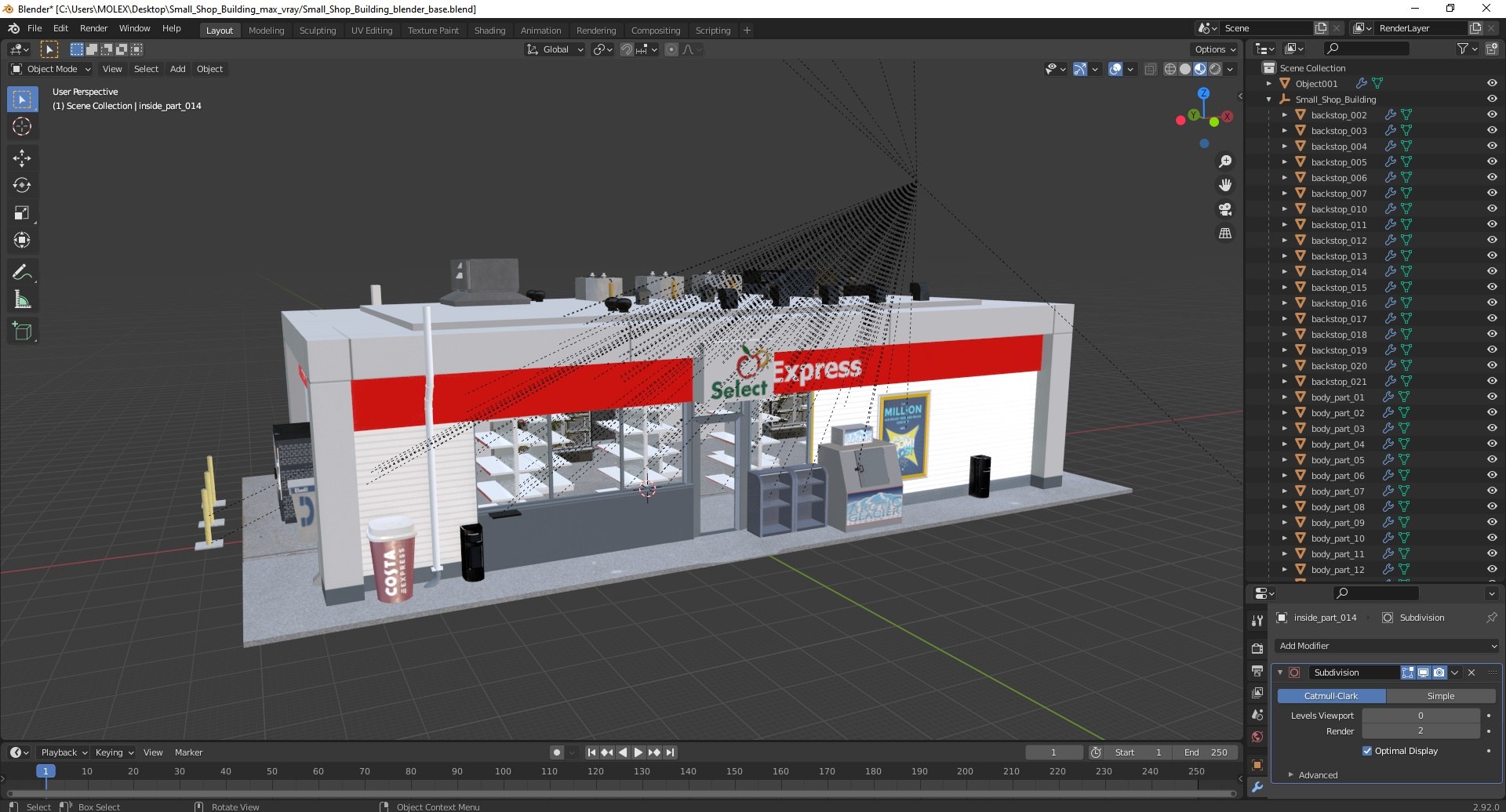 3D Small Shop Building model - TurboSquid 2116278
