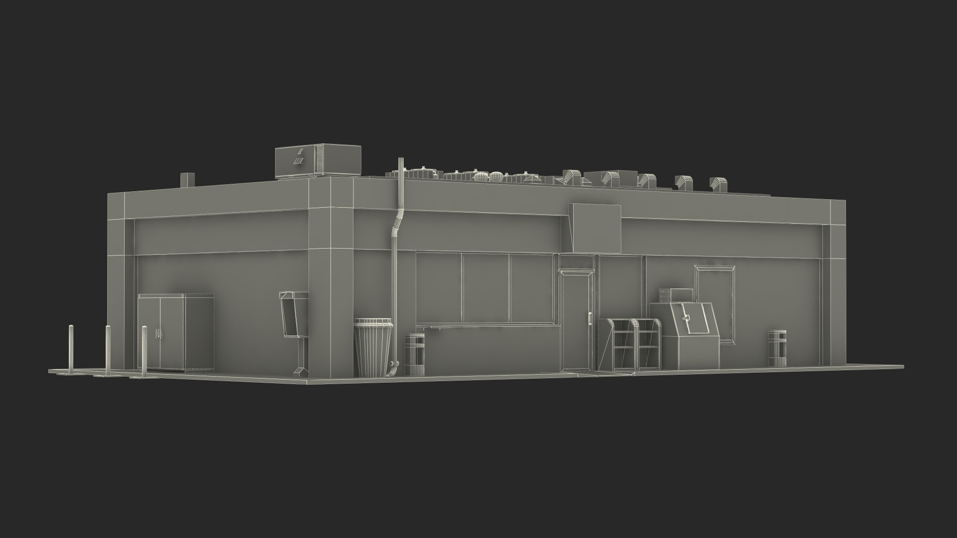 3D Small Shop Building Model - TurboSquid 2116278