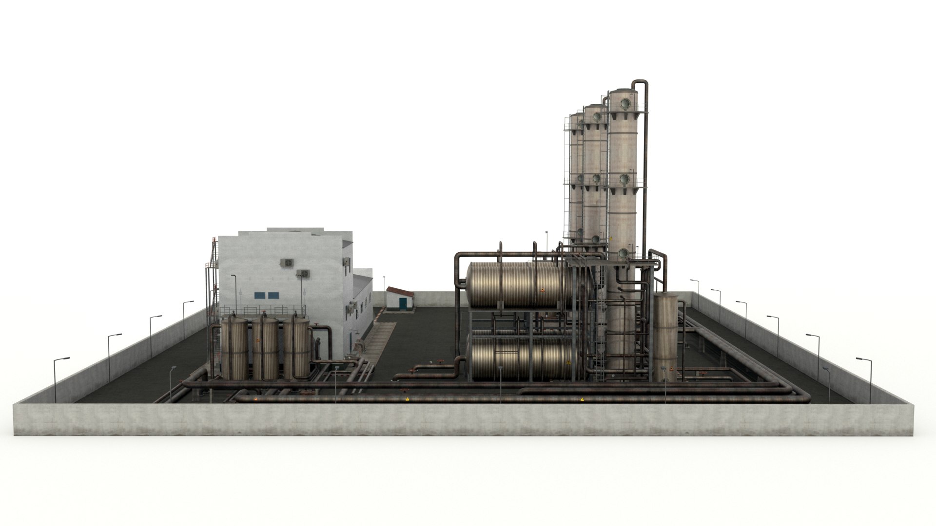 Refinery complex 3D model - TurboSquid 1234541