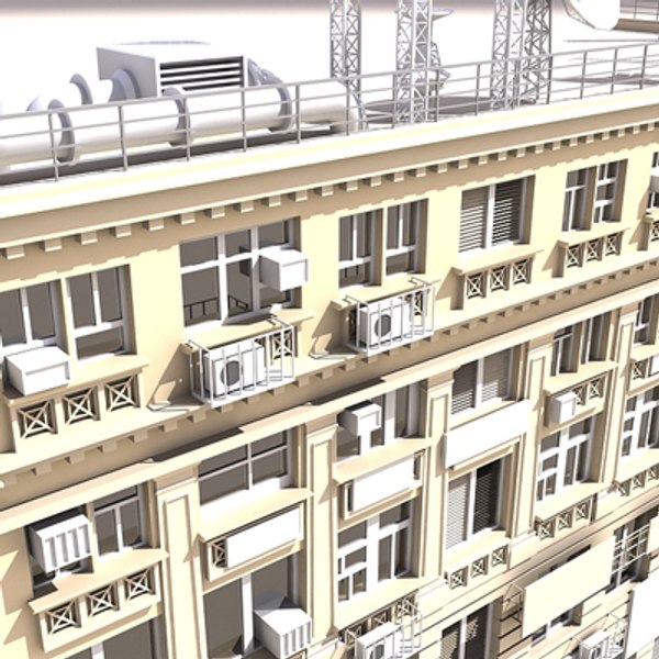 3d commercial building facade model