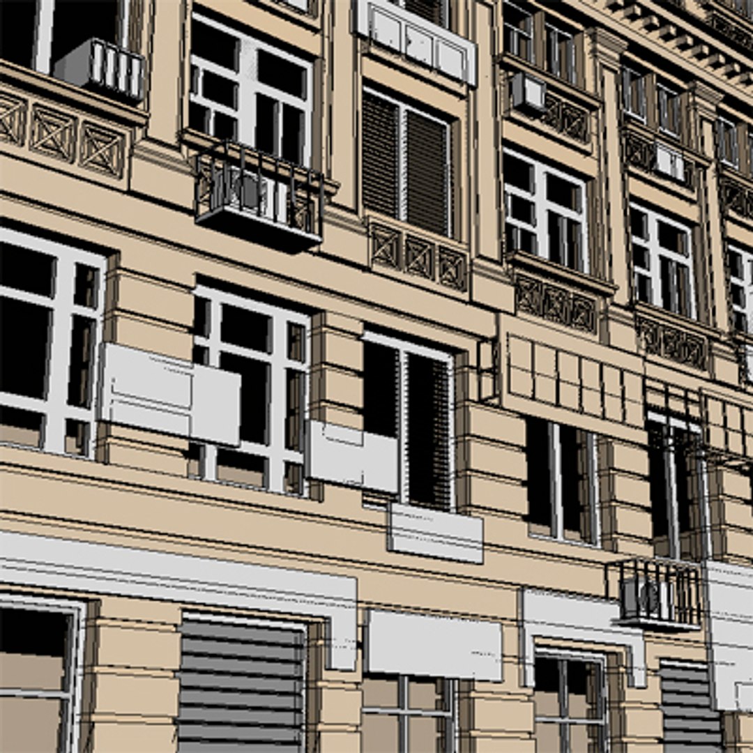 3d Commercial Building Facade Model