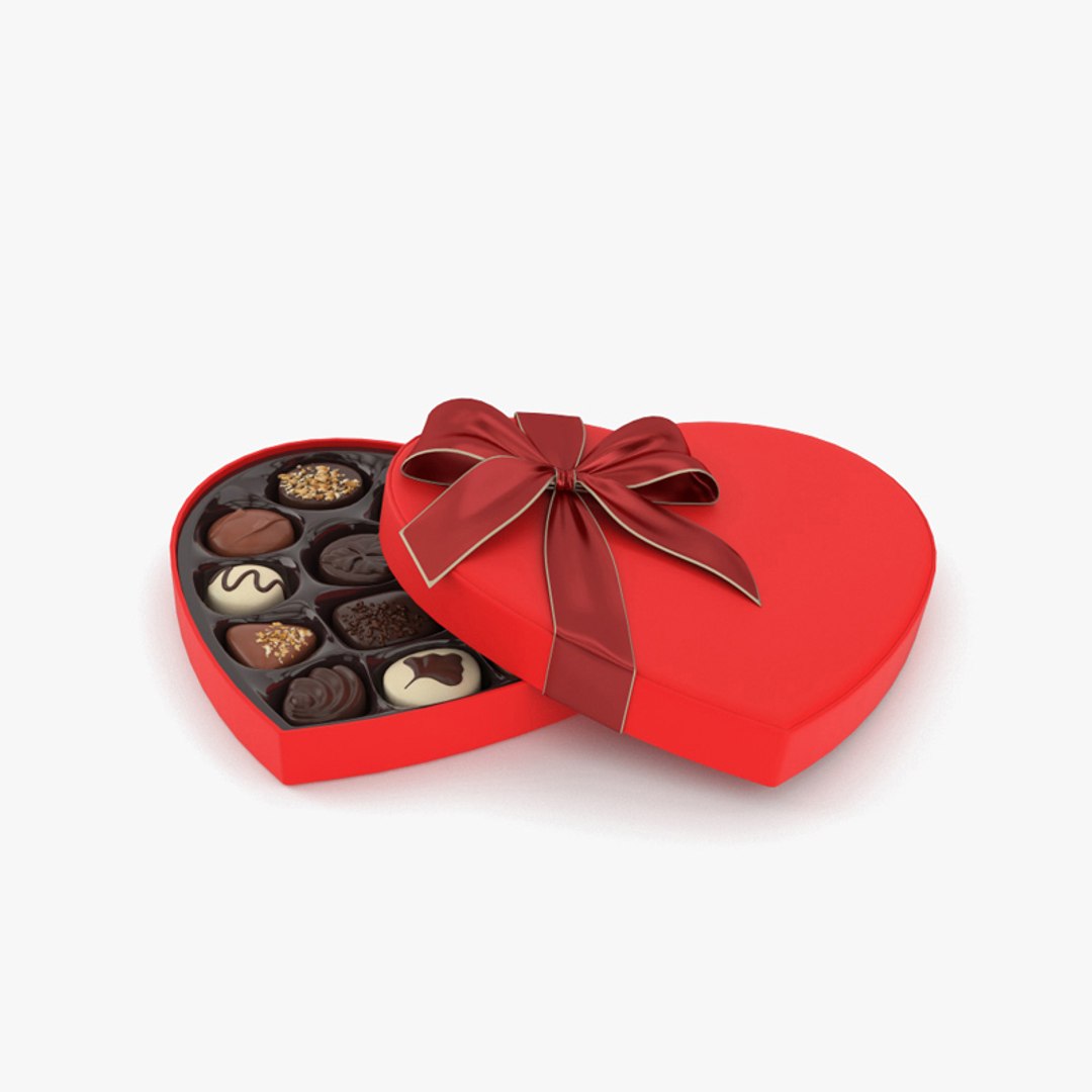 3D Chocolate Box Heart model - TurboSquid 1716382