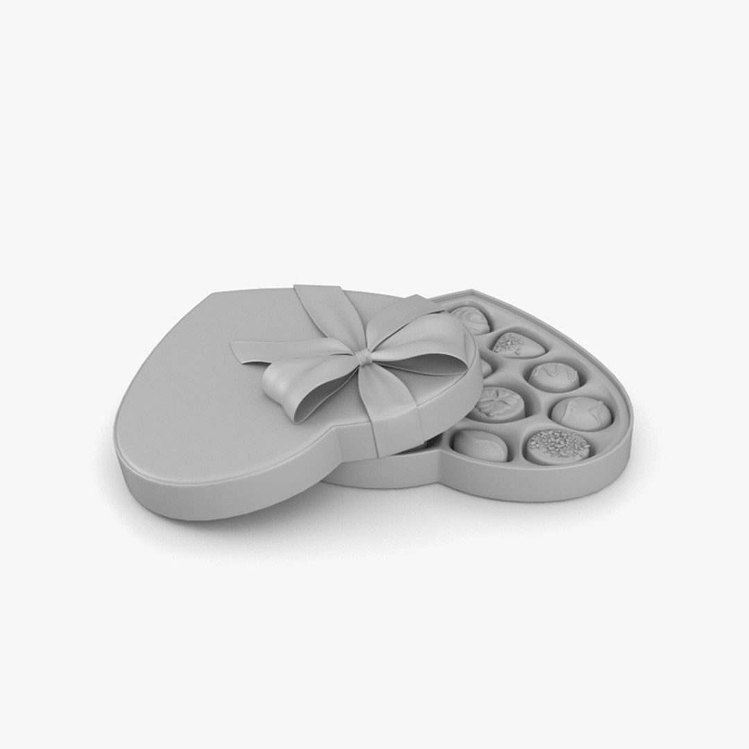 3D Chocolate Box Heart model - TurboSquid 1716382