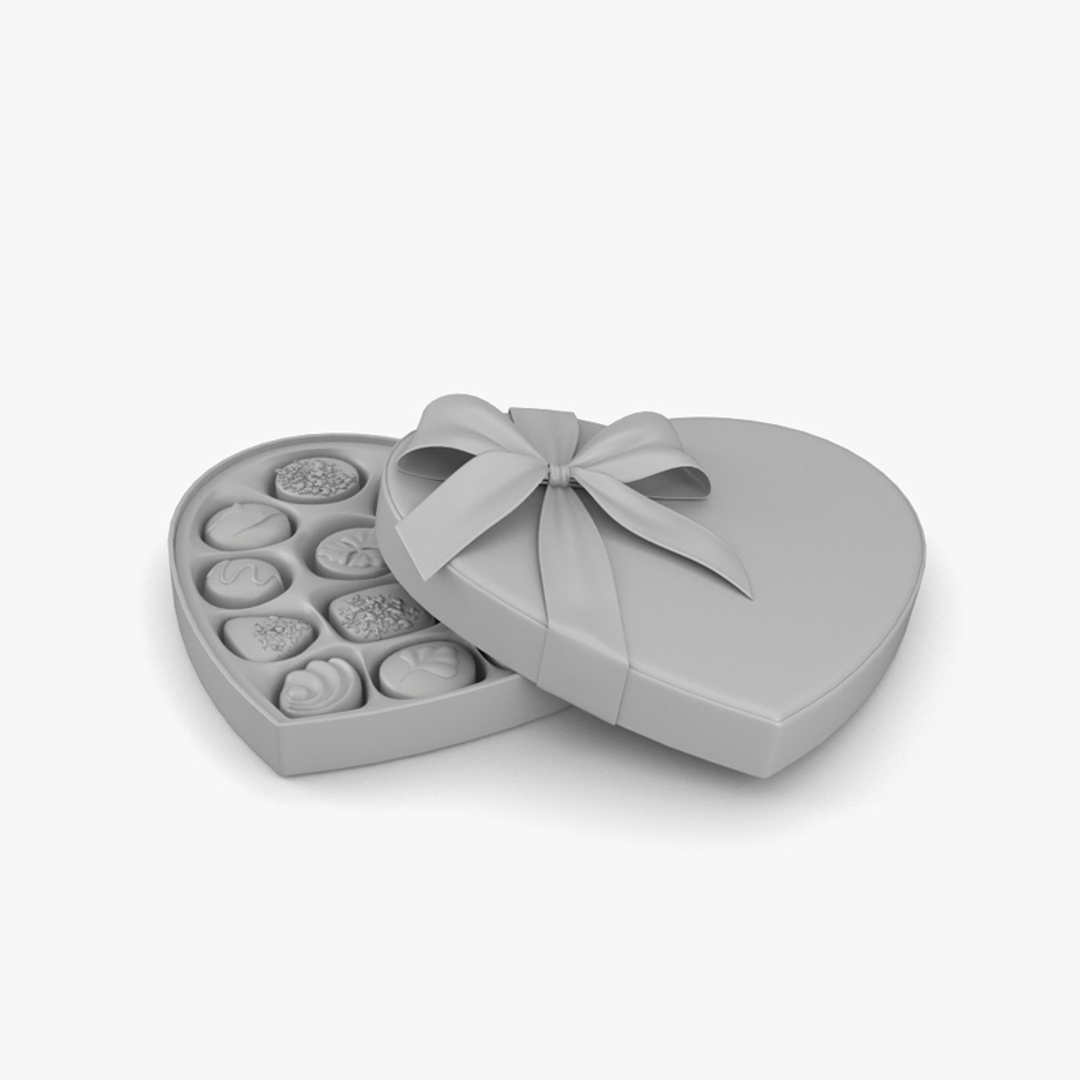 3D Chocolate Box Heart model - TurboSquid 1716382