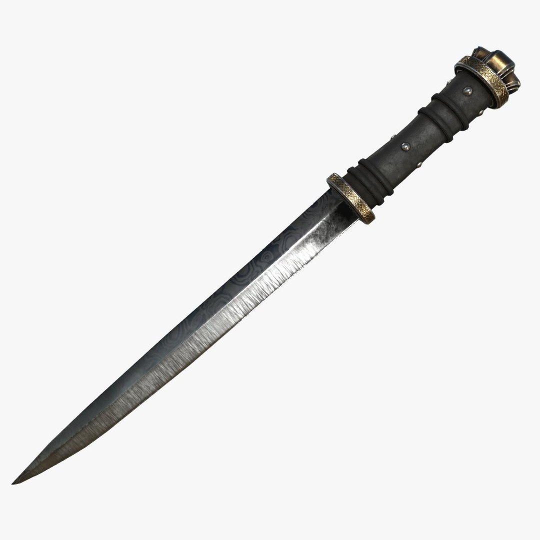 3D Fantasy Sword RPG Frankish Long Seax Sword Knife Shortsword Dagger ...