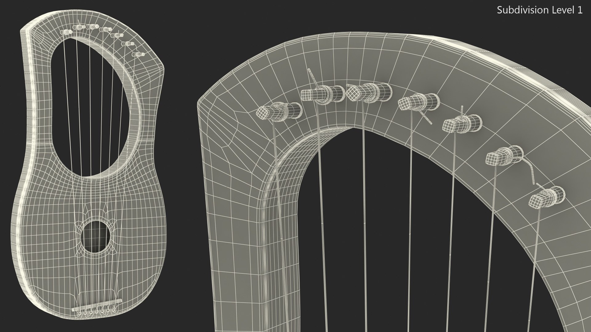 Ancient greece style lyre 3D - TurboSquid 1612606