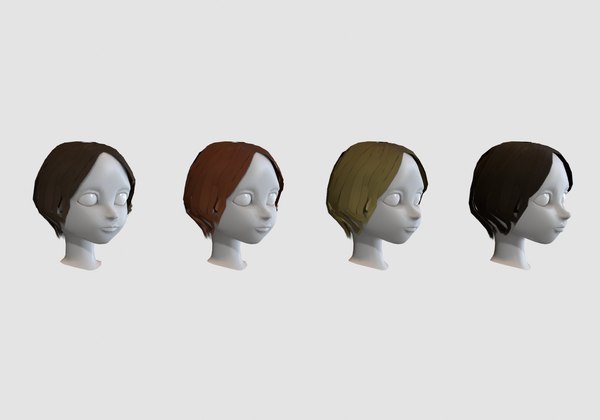 Hairstyle in 4 colors 3D model - TurboSquid 1899391