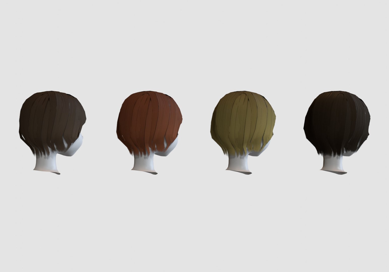 Hairstyle In 4 Colors 3D Model - TurboSquid 1899391