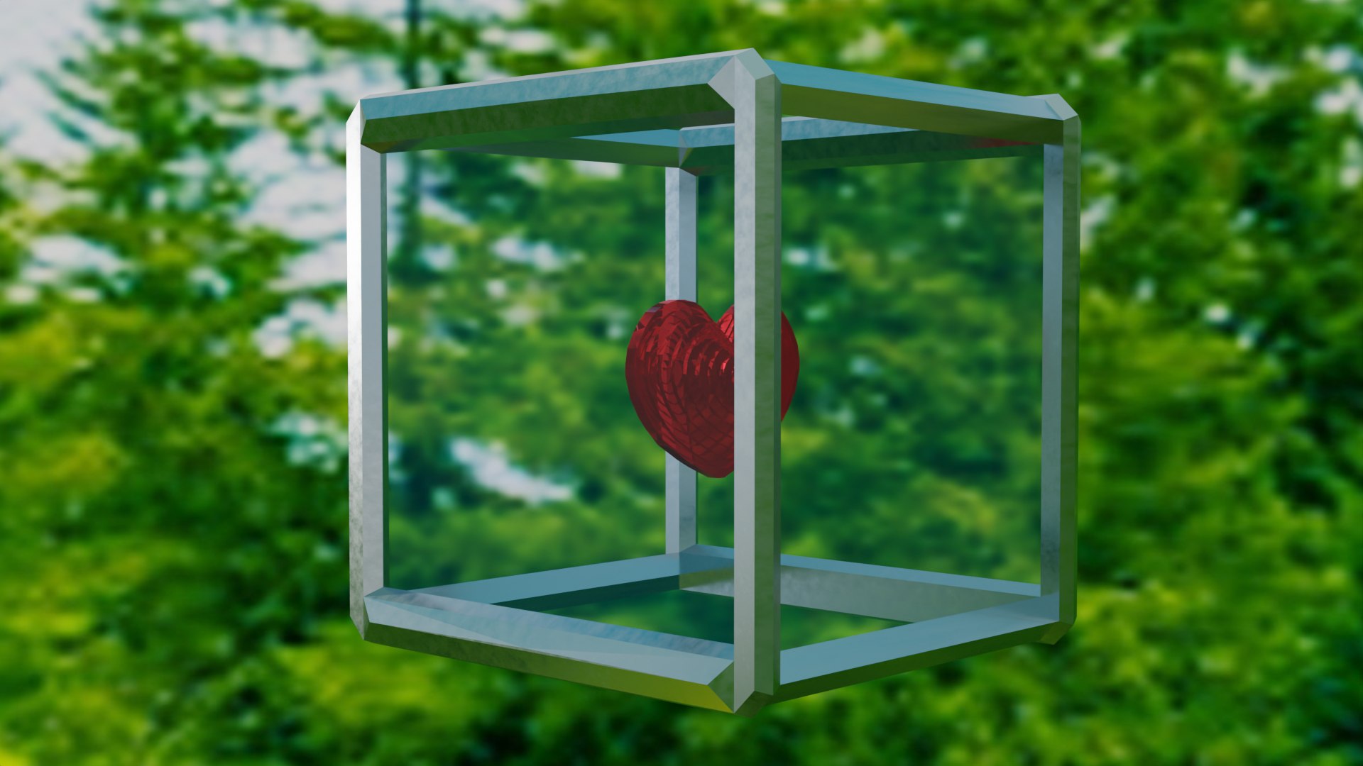 3D Cube With A Glass Heart Model - TurboSquid 2086617