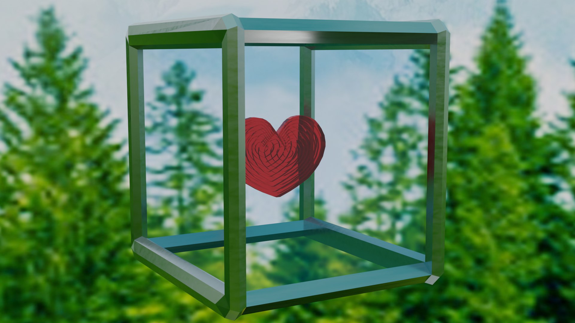 3D Cube With A Glass Heart Model - TurboSquid 2086617