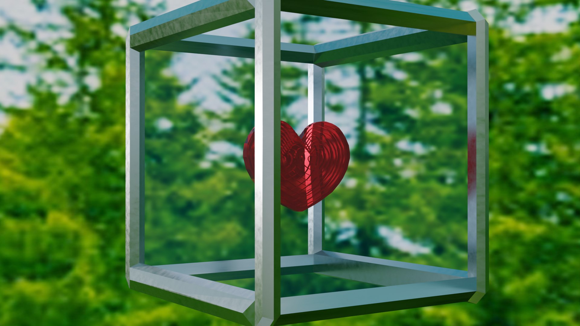 3D Cube With A Glass Heart Model - TurboSquid 2086617