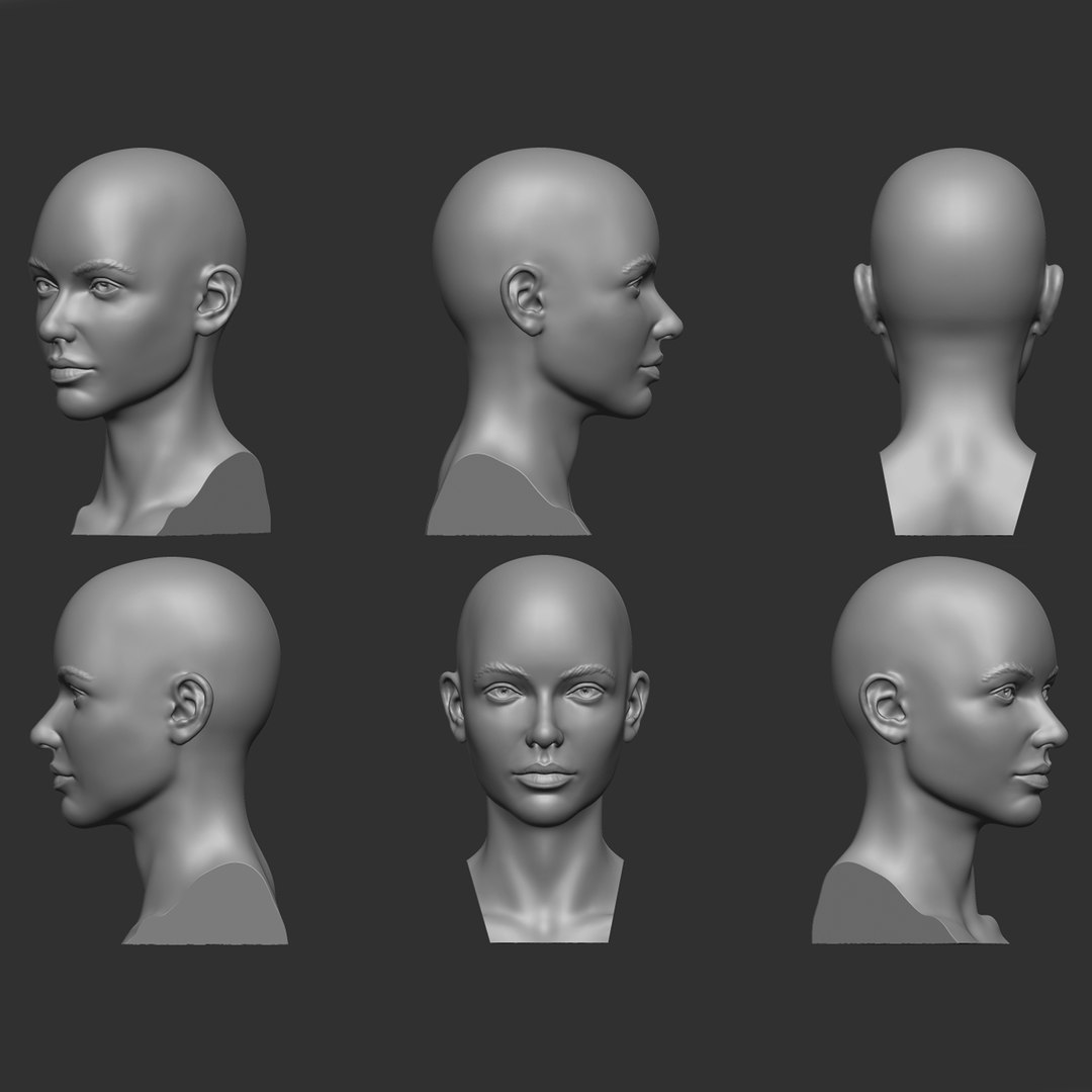 3D Female Head Model - TurboSquid 1655408