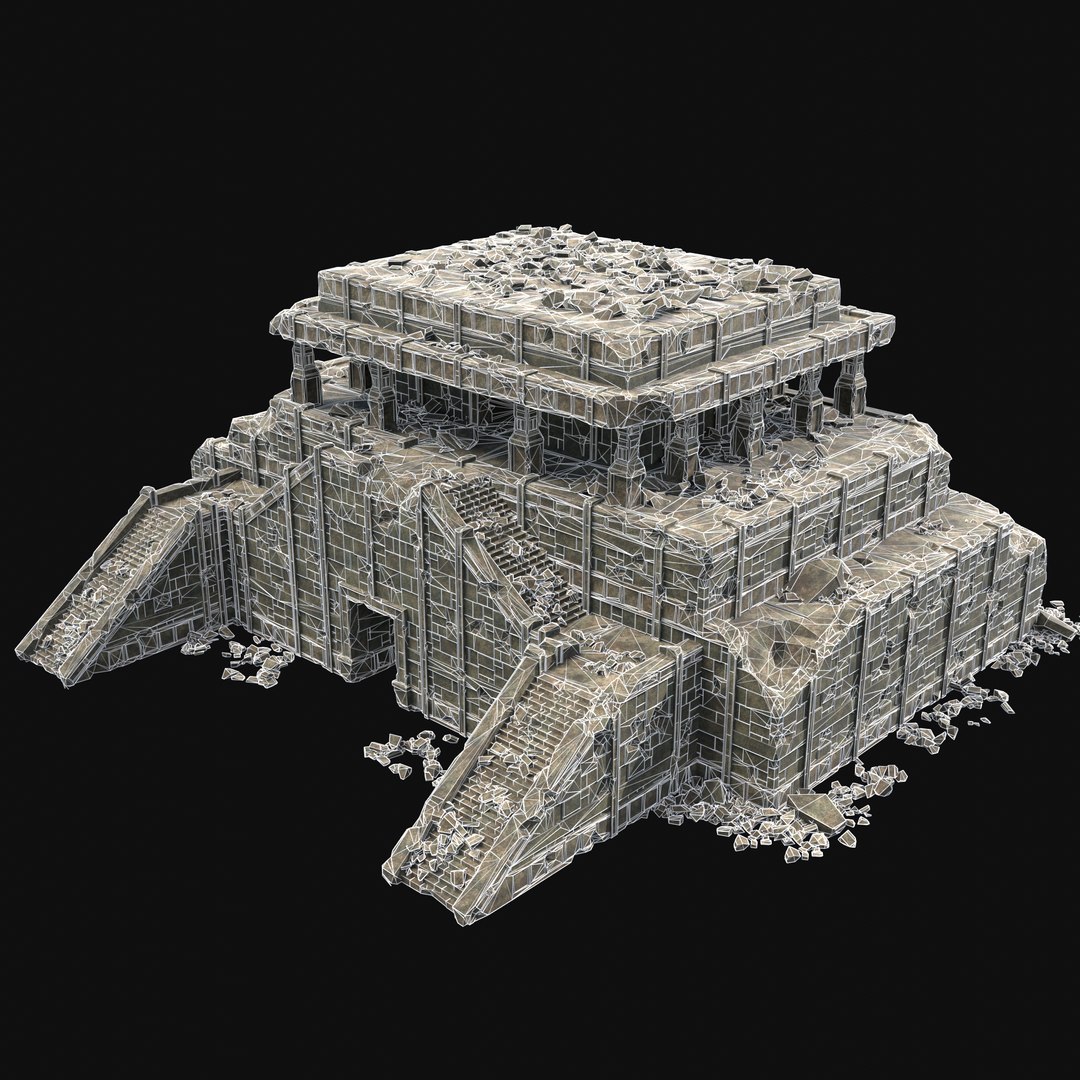3D model ANCIENT TEMPLE RUINS AZTEC MAYAN INCA PLATFORM RUIN COLLECTION ...