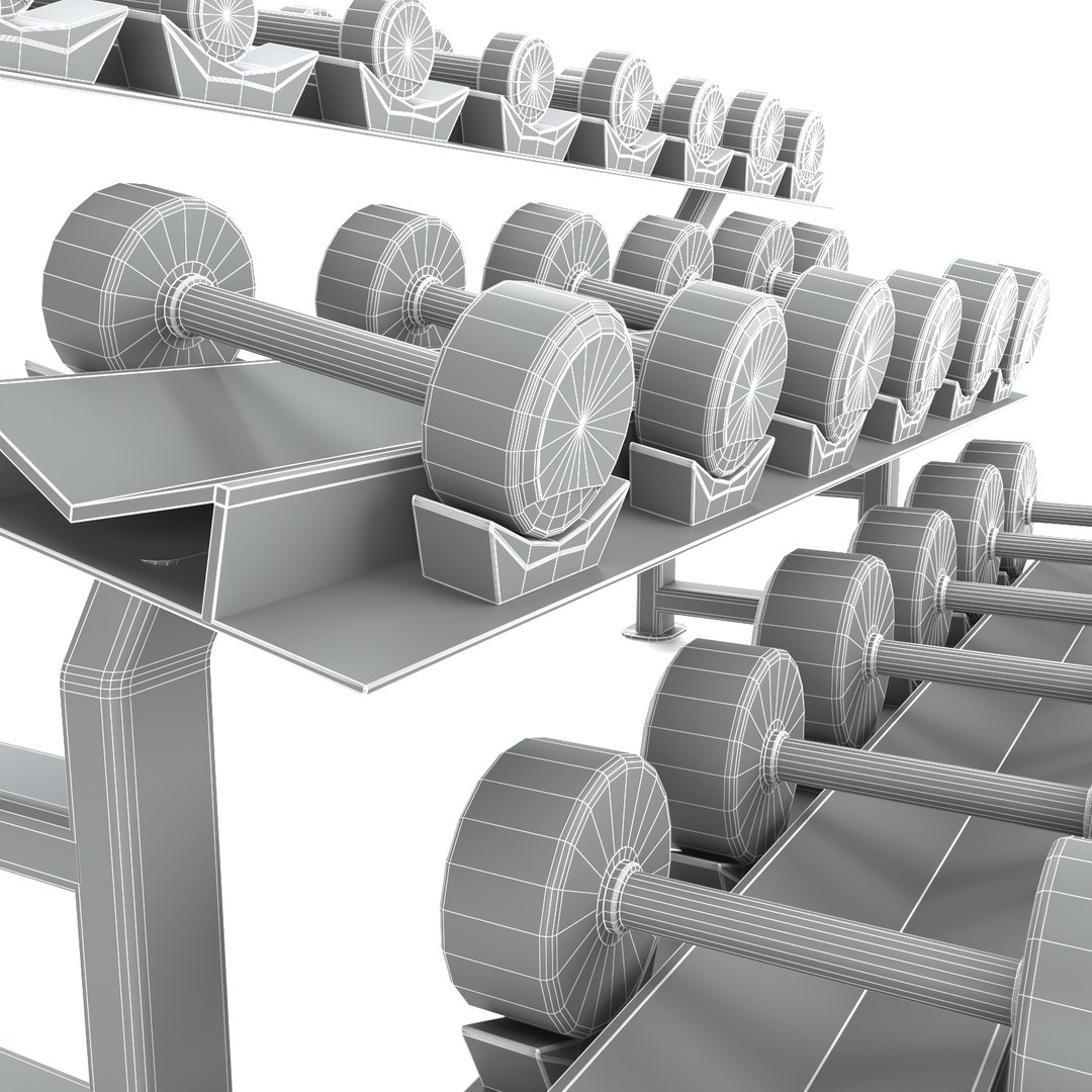 3D Model Dumbbell-Rack-Jordan-Set 02 - TurboSquid 2222998