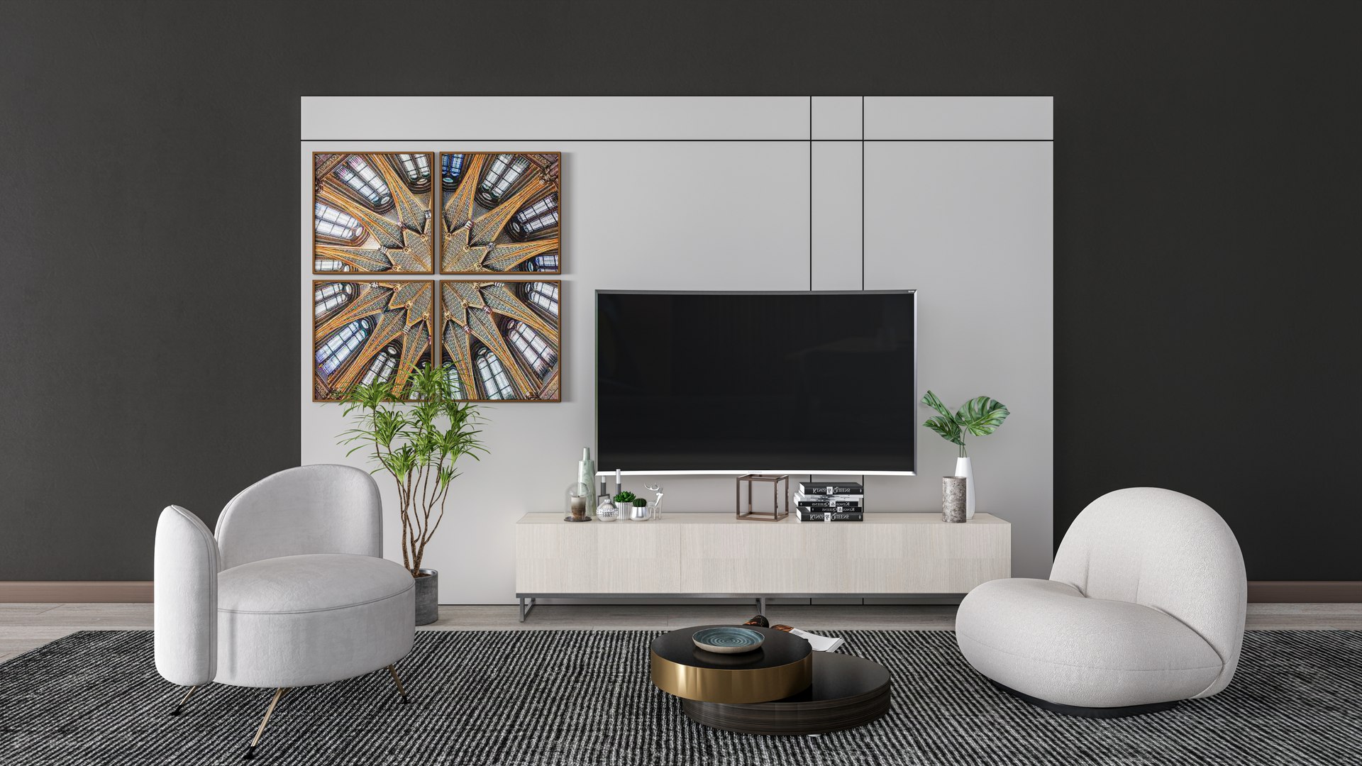 3D Modern TV wall unit - TurboSquid 2135764