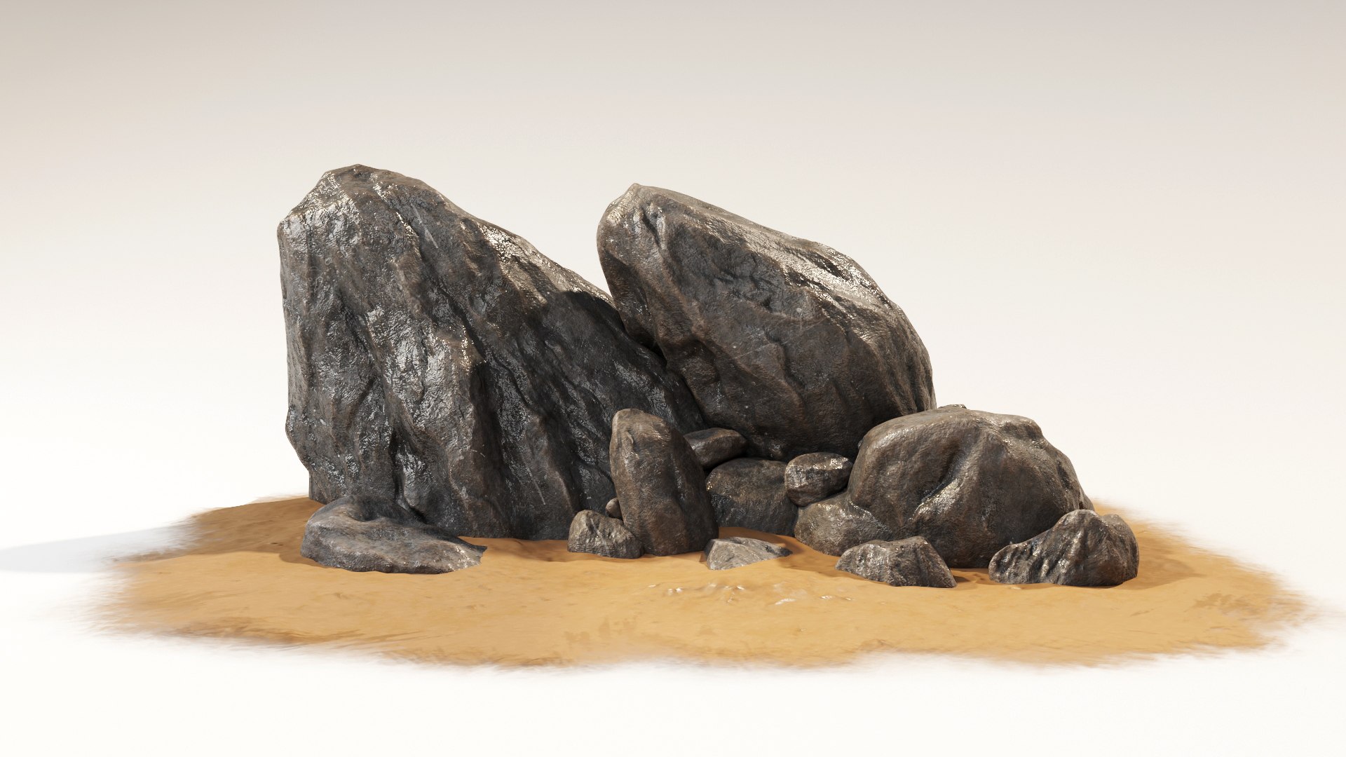 Wet Rock V12 3D - TurboSquid 1655620