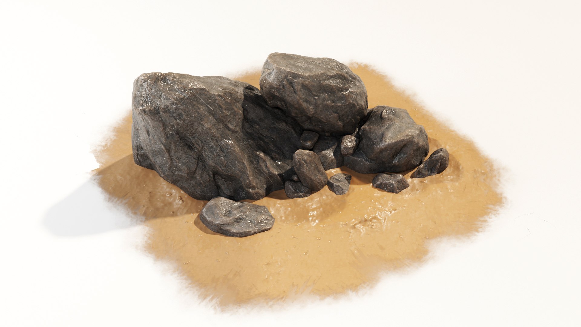 Wet Rock V12 3D - TurboSquid 1655620