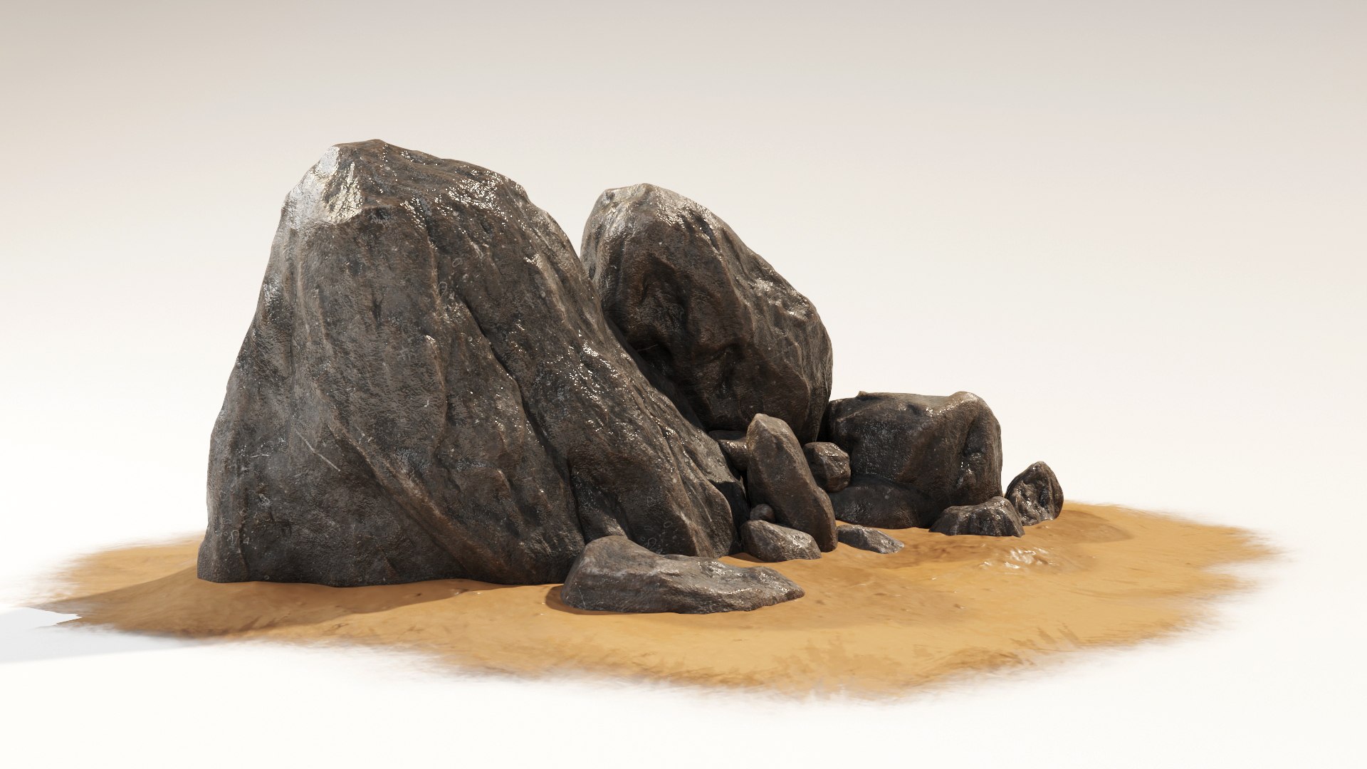 Wet Rock V12 3D - TurboSquid 1655620