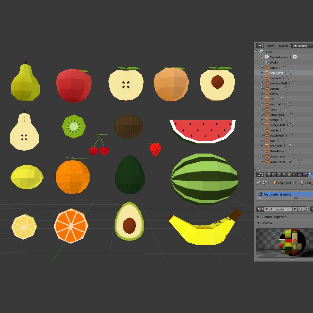 Fruits Unreal Unity 3D Model - TurboSquid 1251337