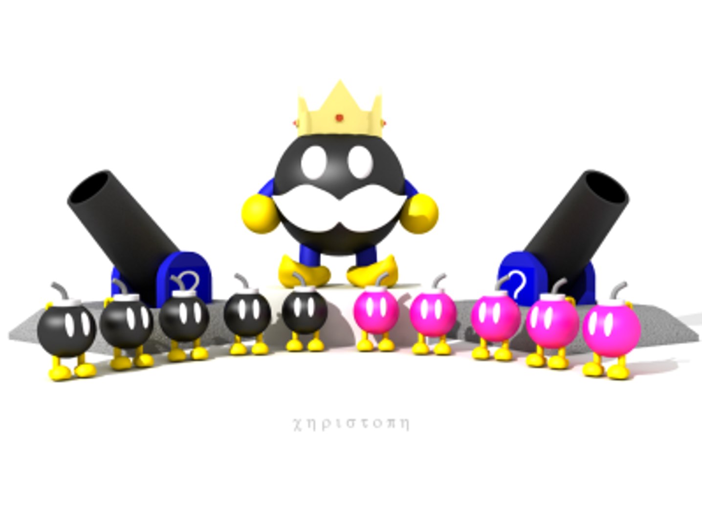 3d Bob-omb Super Mario Model