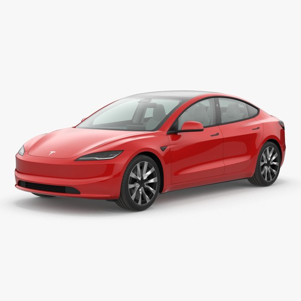modelo 3d Tesla Modelo 3 2024 Rojo - TurboSquid 2256300