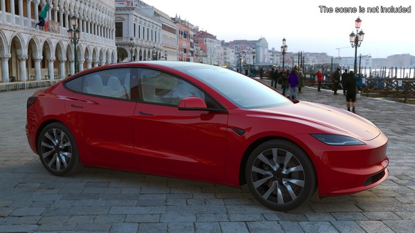 modelo 3d Tesla Modelo 3 2024 Rojo - TurboSquid 2256300